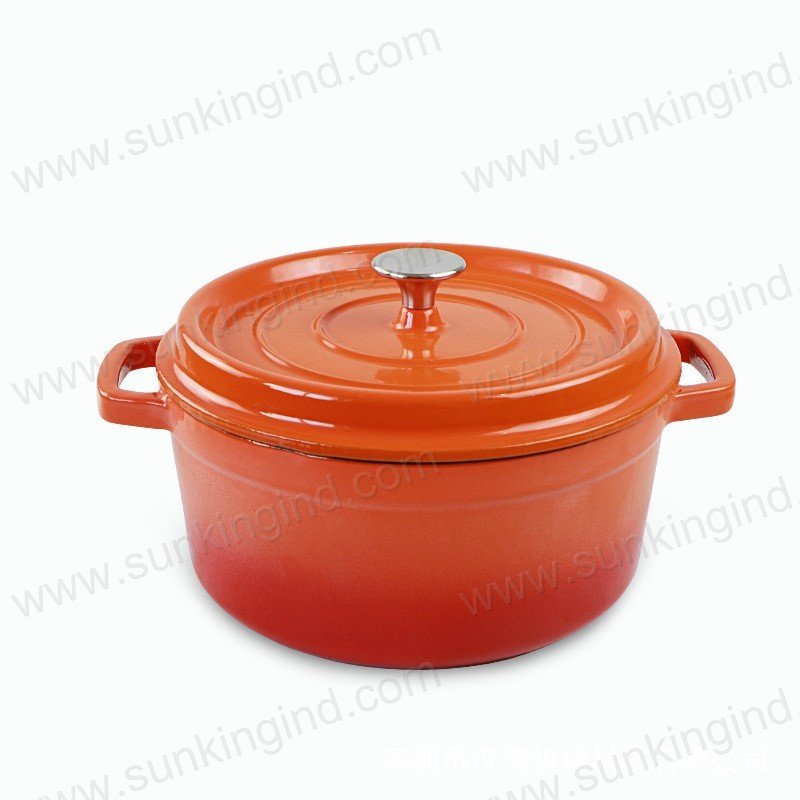 Mini enamel cast iron cookware round pot Diameter 14cm red/blue/green/orange color