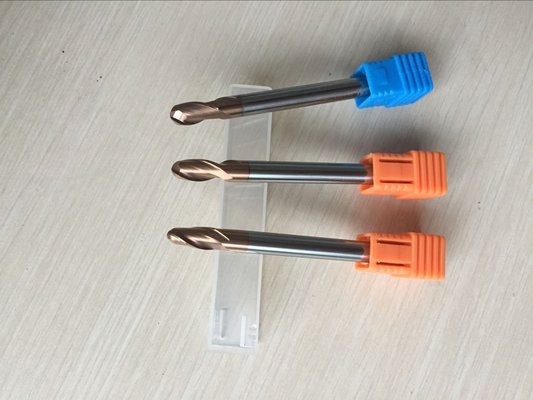 Carbide Ball Nose End Mill HRC55 Golden color coating with good quality 2 flutes have large stock