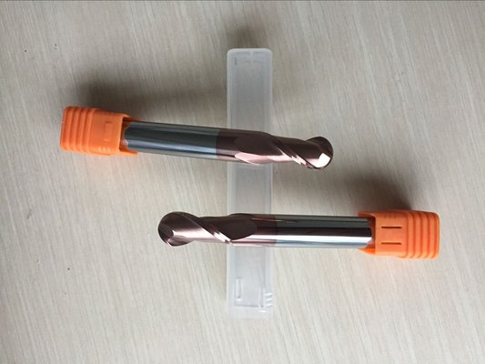 Carbide Ball Nose End Mill HRC55 Golden color coating with good quality 2 flutes have large stock
