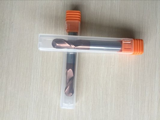Carbide Ball Nose End Mill HRC55 Golden color coating with good quality 2 flutes have large stock