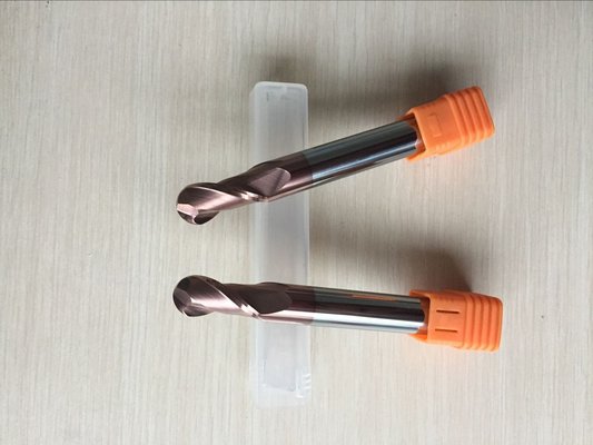 Carbide Ball Nose End Mill HRC55 Golden color coating with good quality 2 flutes have large stock