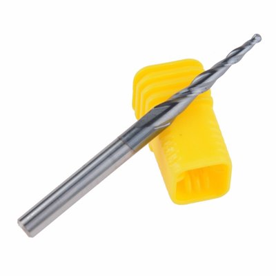 Taper Carbide Ball Nose End Mill HRC45 2 flutes with black color coating