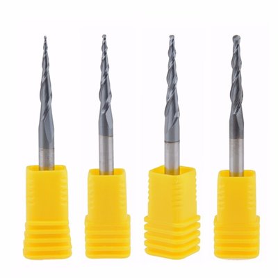 Taper Carbide Ball Nose End Mill HRC45 2 flutes with black color coating