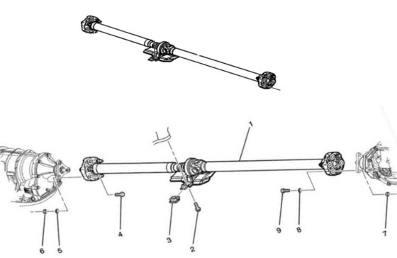 Cadillac CTS 4DR 2004-2007 Front and Rear Drive Shaft/Propeller Shaft 25773497 25773495
