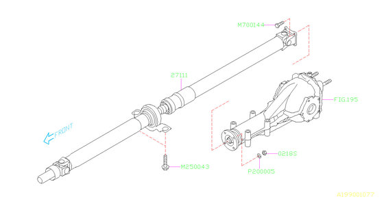 2009-2013 Subaru Forester 2.5L Rear Drive Shaft/Propeller Shaft 27111SC021 27111SC020