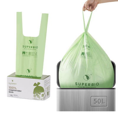 China 13gal 100% Customized Compostable Garbage Bags With BPI ok Compost Certificate supplier