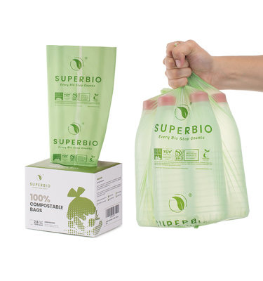 2.6gal 100% Customized Compostable Garbage Bags With BPI ok Compost Certificate supplier