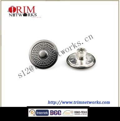 Brass jeans 17MM HVB Gunmetal protruding pattern bead round fashion accessories button