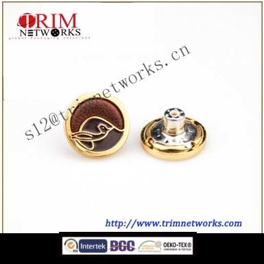 Alloy jeans 20MM HVS IMI gold with epoxy bird logo surface paste skin plastic inside fashion accessories button