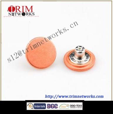 Alloy jeans 20MM HVB Matte copper plastic inside round and smoth button