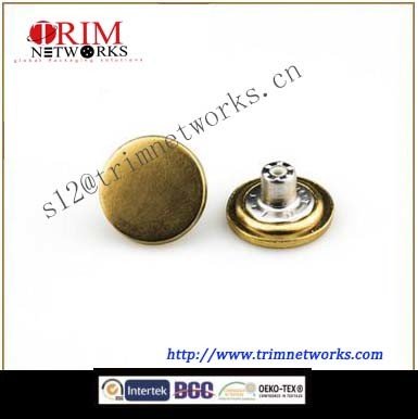 Alloy jeans 20MM HVB Imi gold plastic inside round and smoth fashion garment accessories button