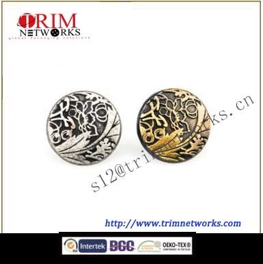 Alloy jeans 20.5MM HVB Anti-silver/HVB Anti-brass convex flowers fashion garment accessories button