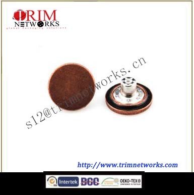 Alloy jeans 20MM HVB Anti copper plastic inside round and smoth button
