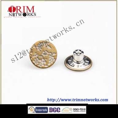 Brass jeans 17MM HVB Anti-brass tin concave plum flower plastic inside fashion accessories button