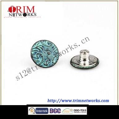Brass jeans 20MM&17MM HVB DK Bronze flower pattern round fashion accessories button