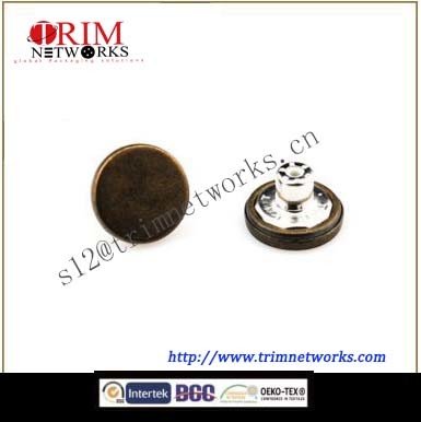 Alloy jeans 17MM HVB Anti Brass plastic inside round and smoth button