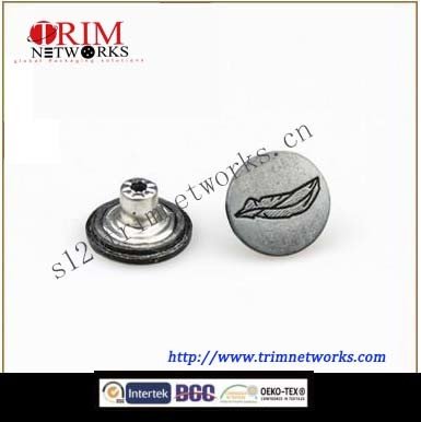 Alloy jeans 18MM HVB DK Alloy concave leaf fashion accessories button