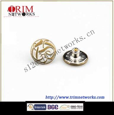 Brass jeans 17MM&20MM HVB Anti brass-nickle convex flowers and lines plastic inside fashion accessories button