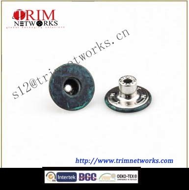 Brass jeans 18MM HVB Black Green single hole round fashion accessories button