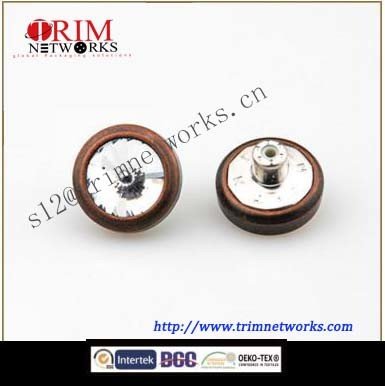 Alloy with stone 20MM HVB Anti copper with metal parts,transparent round stone