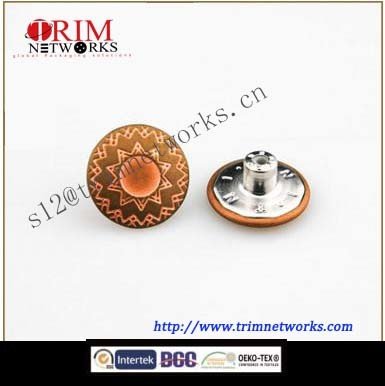Brass jeans 20MM&17MM HVB Green Copper sunflower pattern round fashion accessories button