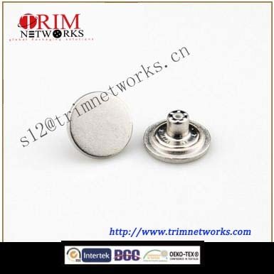 Brass jeans 20MM HVB Matt Nickle plastic inside round and smoth button