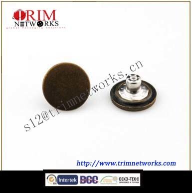 Alloy jeans 20MM HVB Anti Brass plastic inside round and smoth button