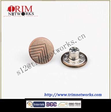 Brass jeans 17MM HVB Anti Copper concave arrows plastic inside fashion accessories button