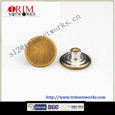 Brass jeans 19MM HVB Anti brass round and flat plastic inside fashion accessories button