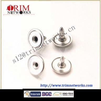 Brass tacks 9.5mmx7.3mm/8mm HVB nickle FOR JEANS BUTTON