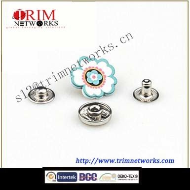 Brass snap 19MM alloy spraying flower button cap with #484 buttom part HVB Nickle fashion metal button