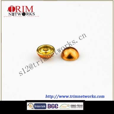 Alloy rivet 12.6MM brass with gold hemispherical fashion metal button