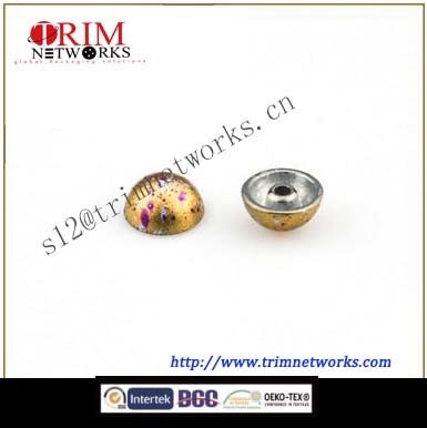 Alloy rivet 12.6MM brass with Residual point hemispherical fashion metal button
