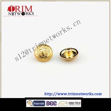 Alloy rivet 15MM Imi gold embossed double dragon pattern fashion metal button