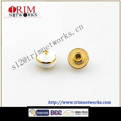 Alloy rivet 9MM HVB light brass with white oil funnel shaped fashion metal button