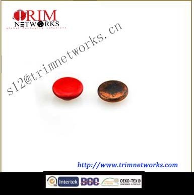 Brass rivet 7.5MM R07 Oxid Alloy/spraying light red round and flat fashion metal button