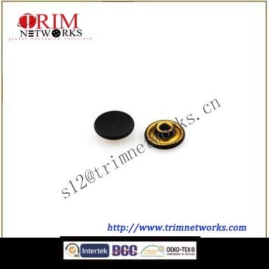 Brass rivet 9MM spraying matte black round and flat fashion metal button