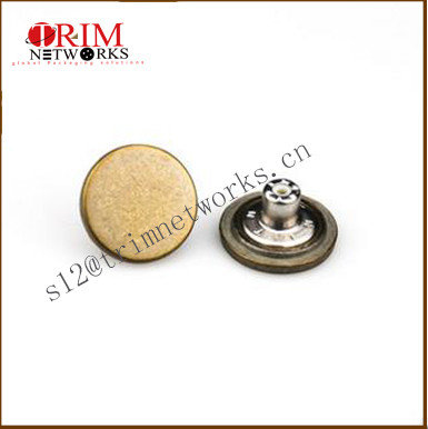 Alloy jeans 20MM HVB Gunmetal/HVB Anti-brass plastic inside round and smoth fashion accessories metal button