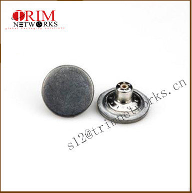 Alloy jeans 20MM HVB Gunmetal/HVB Anti-brass plastic inside round and smoth fashion accessories metal button