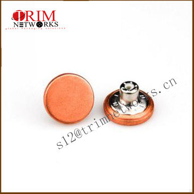 Alloy jeans 17MM HVB Brass/HVB Matte copper/HVB Matte nickle/Matte black plastic inside round and smoth metal button