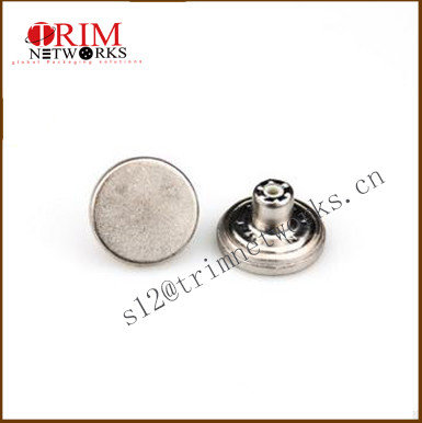 Alloy jeans 17MM HVB Brass/HVB Matte copper/HVB Matte nickle/Matte black plastic inside round and smoth metal button