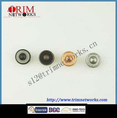 Alloy rivet metal button maker 7.5MM R19 Anticopper/R19 Constrasted tin/R19 Rose gold/R19 Sprayed sand nickle beadbutton