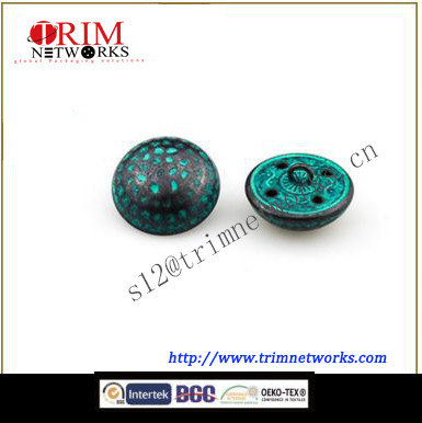 Brass 19MM & 15.3MM HVB Black Green fashion metal shank button