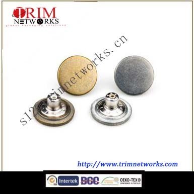 Alloy jeans 20MM HVB Gunmetal/HVB Anti-brass plastic inside round and smoth fashion accessories metal button