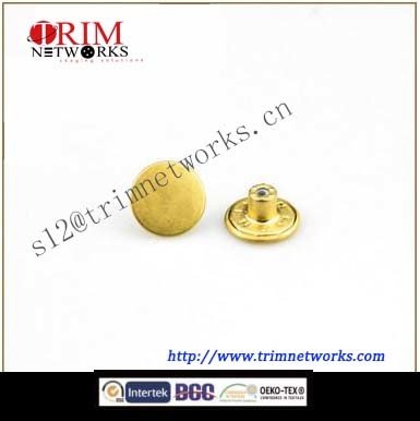 Brass jeans 17MM HVB Nickle with brass plastic inside round fashion accessories button