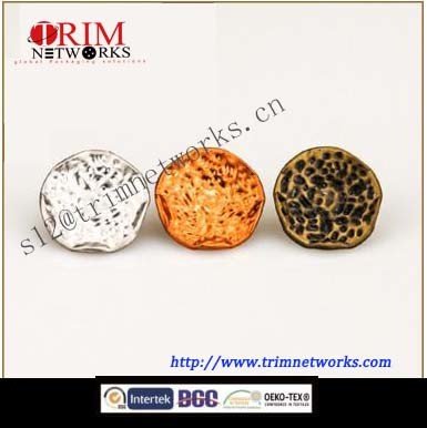 Brass snap 15MM&17MM HVB Orange copper/HVB Nickle/HVB Anti-brass irregular seal face fashion metal button