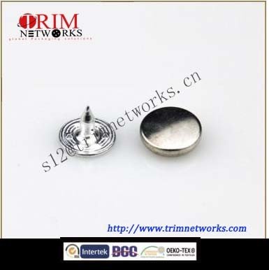 Brass rivet 9.5MM HVB nickle micro-convex fashion metal button with Aluminum nails