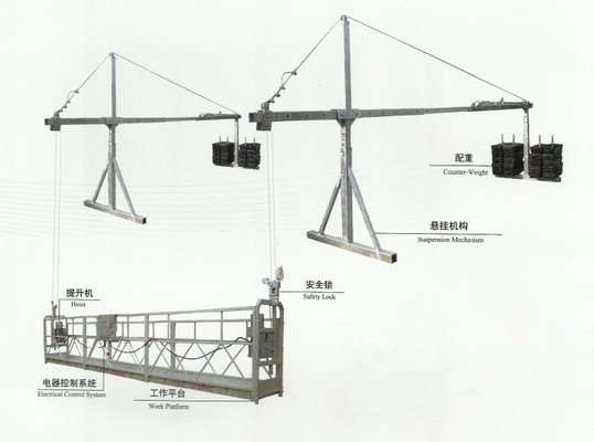 ZLP800 adjustable suspended platform in china for  window cleaning equipment working at height to india