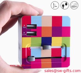 China 2019 Special World Cup Promotional Gifts Multi Travel adapter Current output Dual USB supplier
