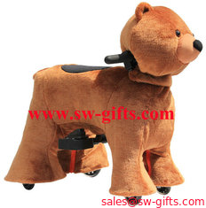 China Drivable mechanical ride on horse for kids playing games plush on wheels supplier